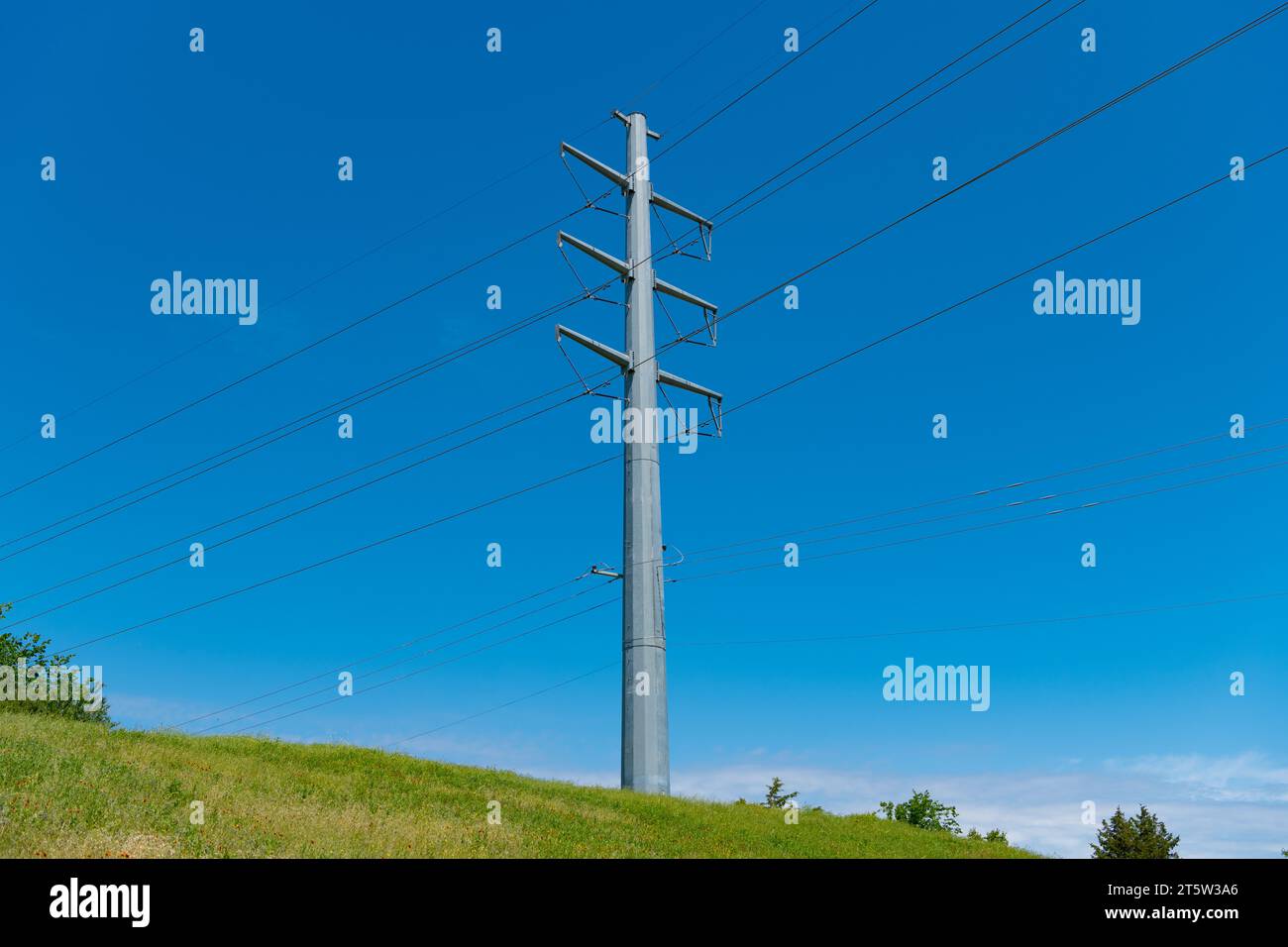 powering pylon utility. electricity power lines. pylon producing energy ...