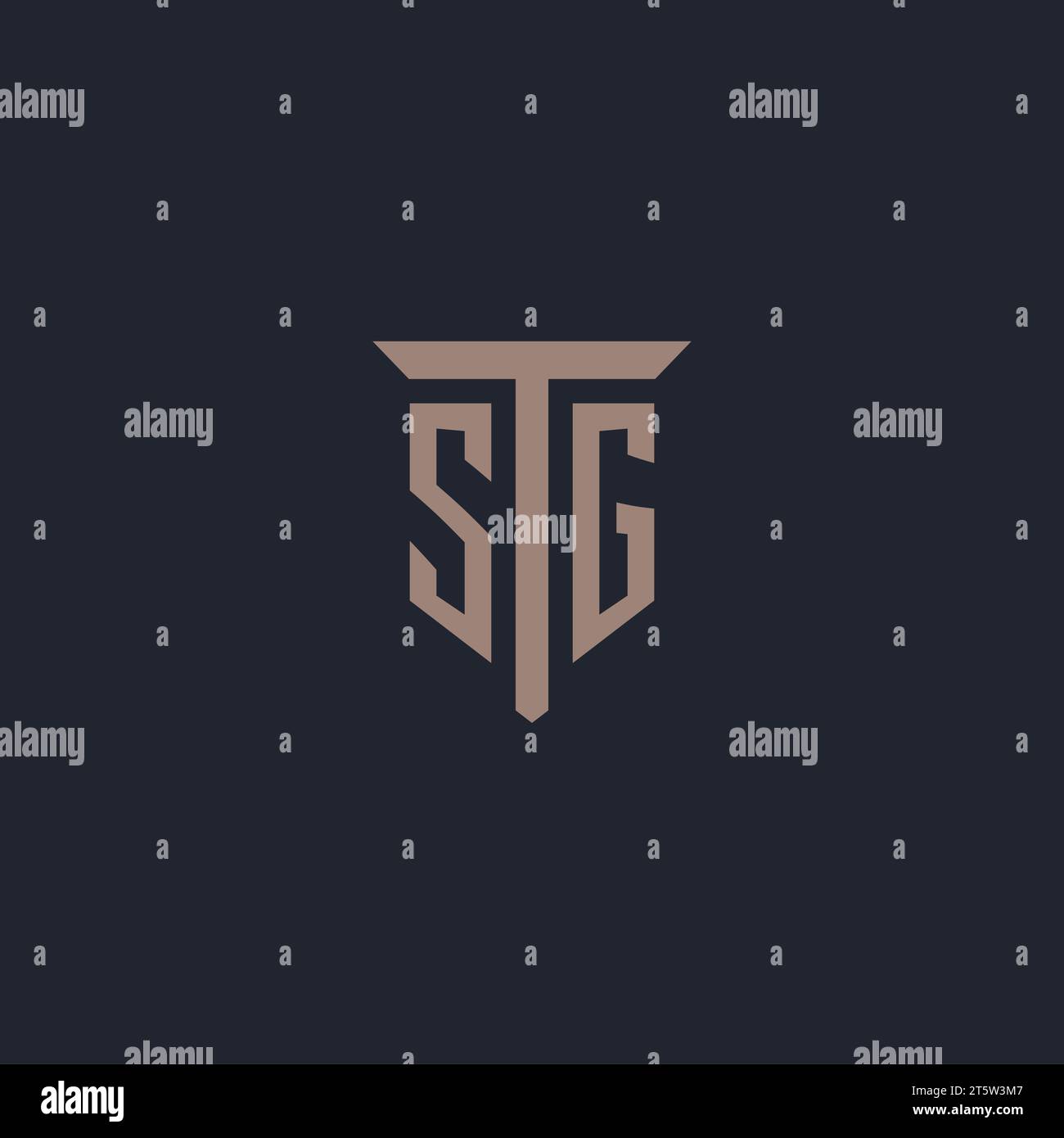 SG initial logo monogram with pillar icon design vector Stock Vector ...