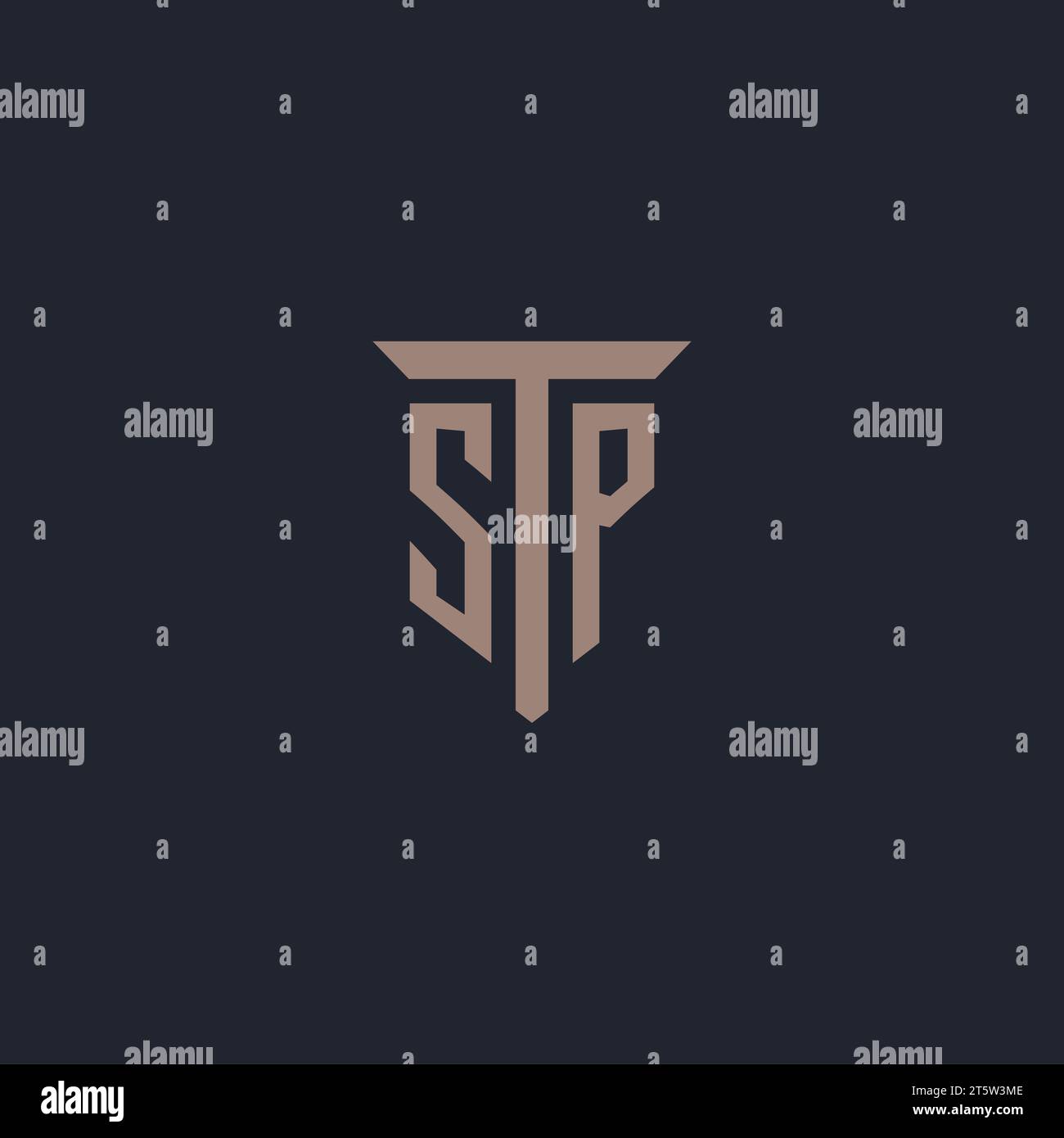 SP initial logo monogram with pillar icon design vector Stock Vector ...