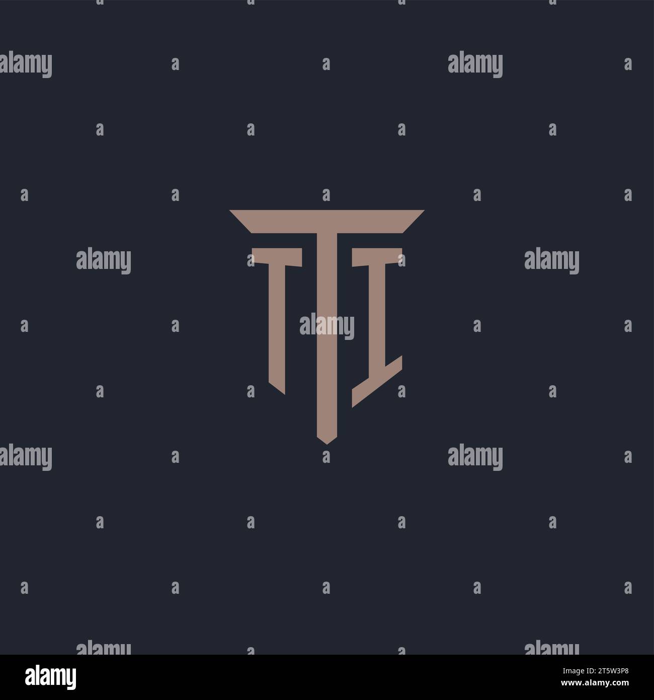 TI initial logo monogram with pillar icon design vector Stock Vector ...