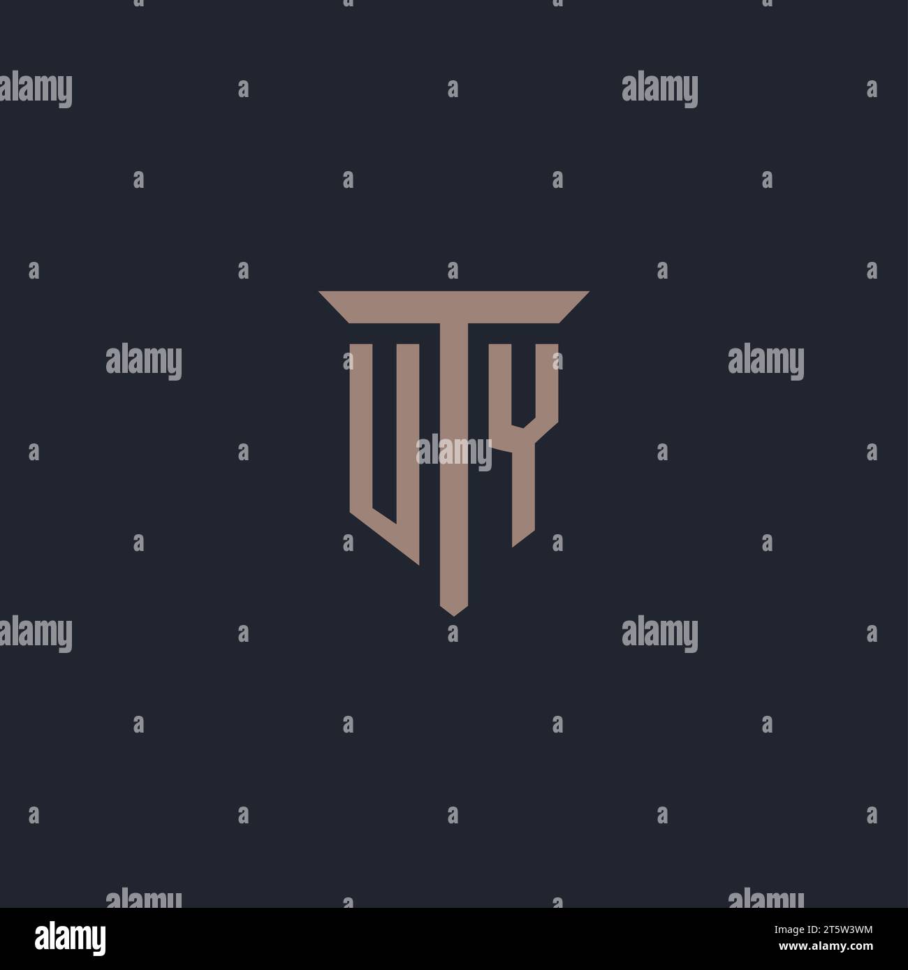 UY initial logo monogram with pillar icon design vector Stock Vector ...