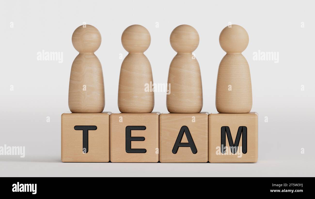 Leadership and team leader concept. Word team on wooden block, Wooden ...