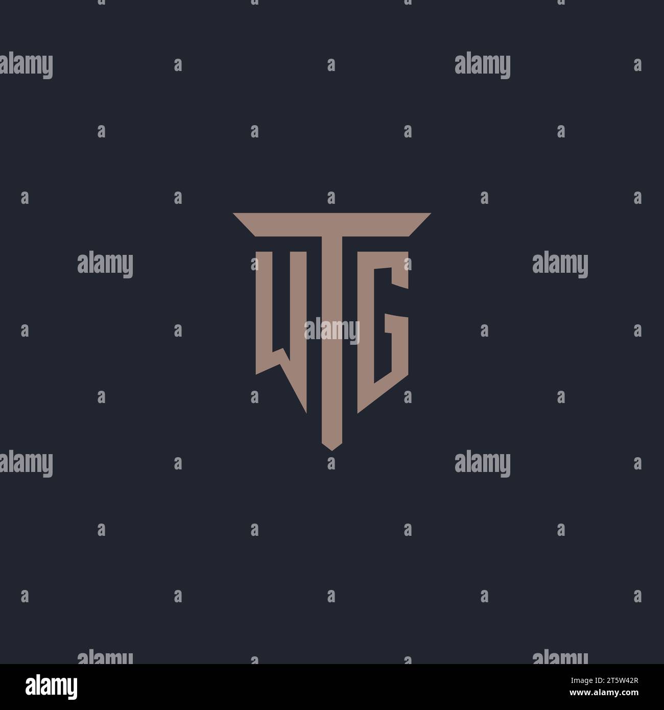 WG initial logo monogram with pillar icon design vector Stock Vector ...