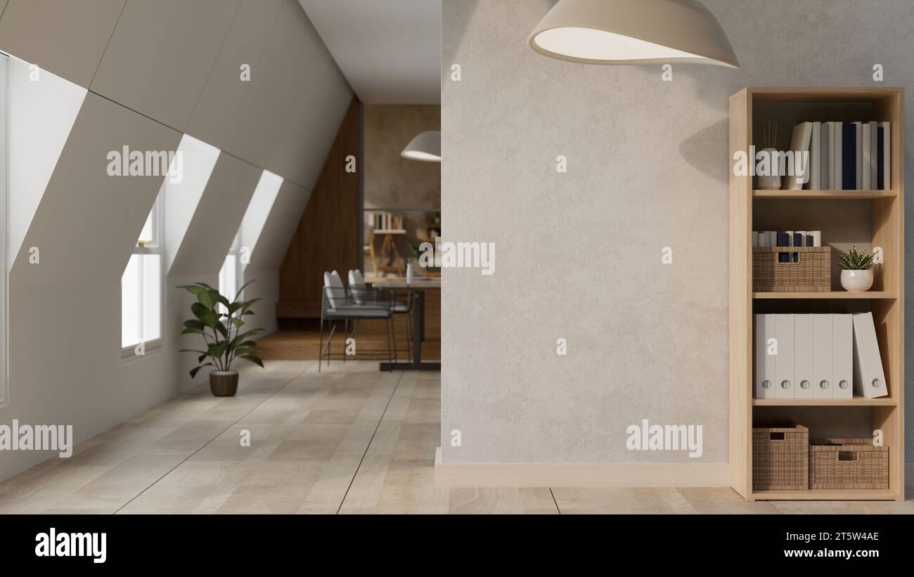 Interior design of a modern spacious room with a corridor to another ...