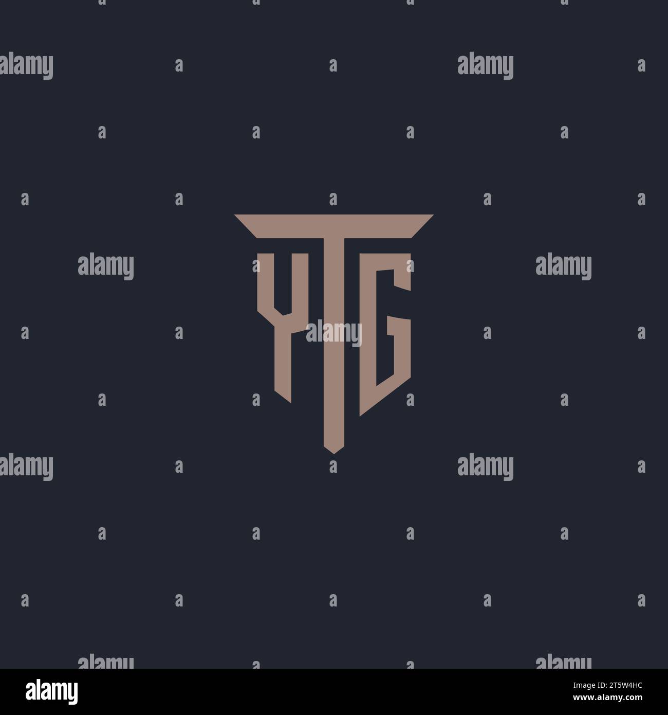 YG initial logo monogram with pillar icon design vector Stock Vector ...