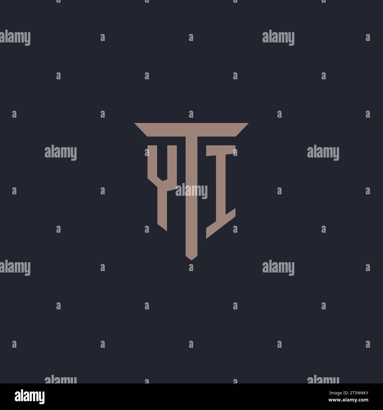 YI initial logo monogram with pillar icon design vector Stock Vector ...