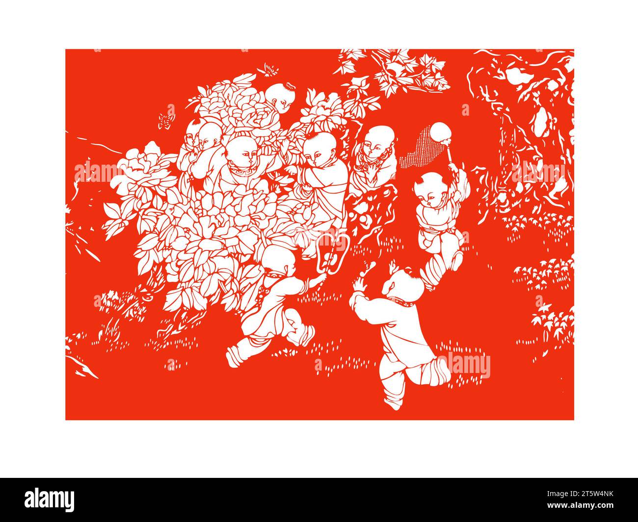 Chinese paper-cut works on white background, closeup of photo Stock ...