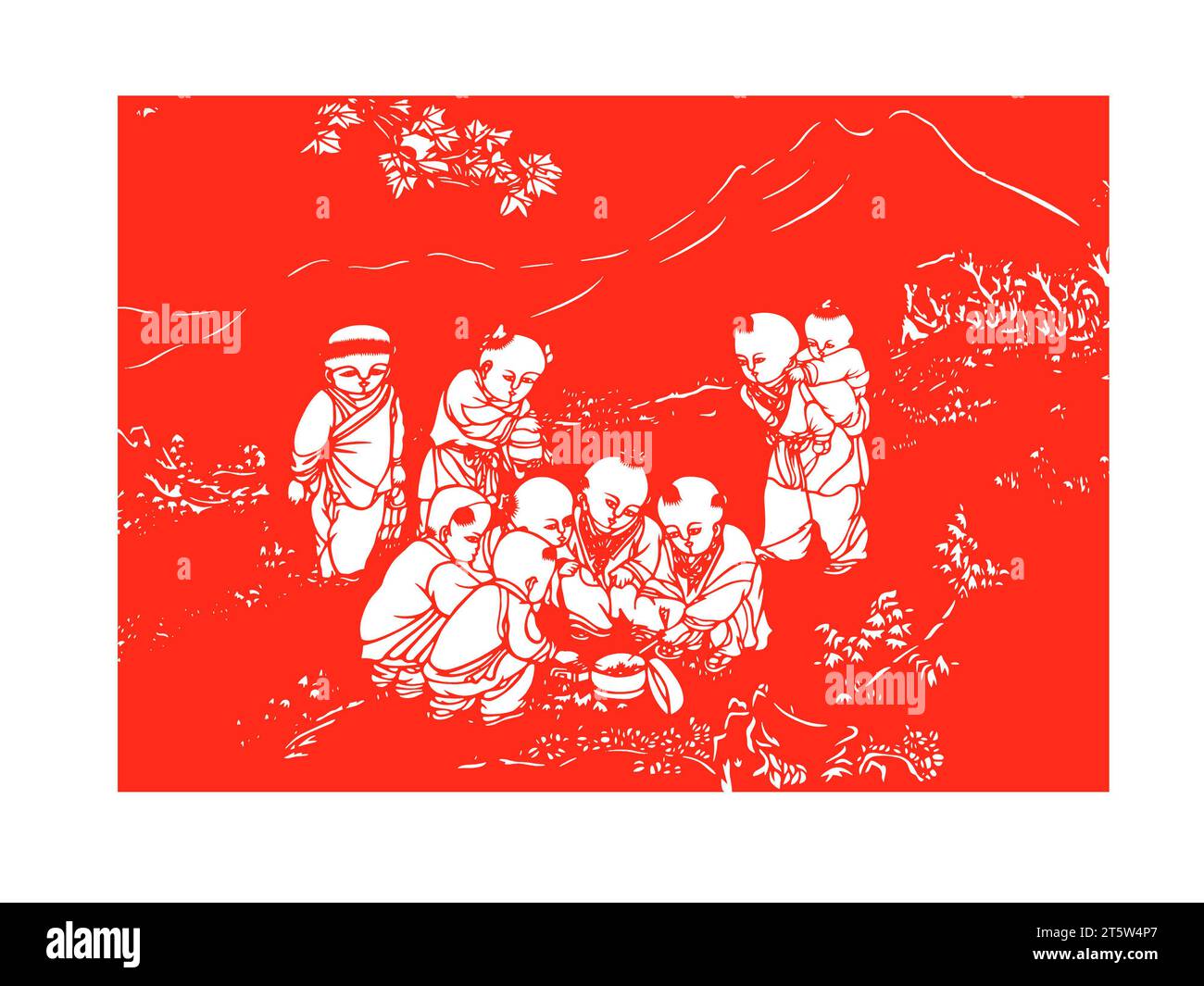 Chinese paper-cut works on white background, closeup of photo Stock ...