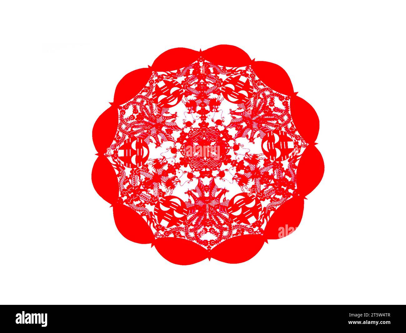 Chinese paper-cut works on white background, closeup of photo Stock ...