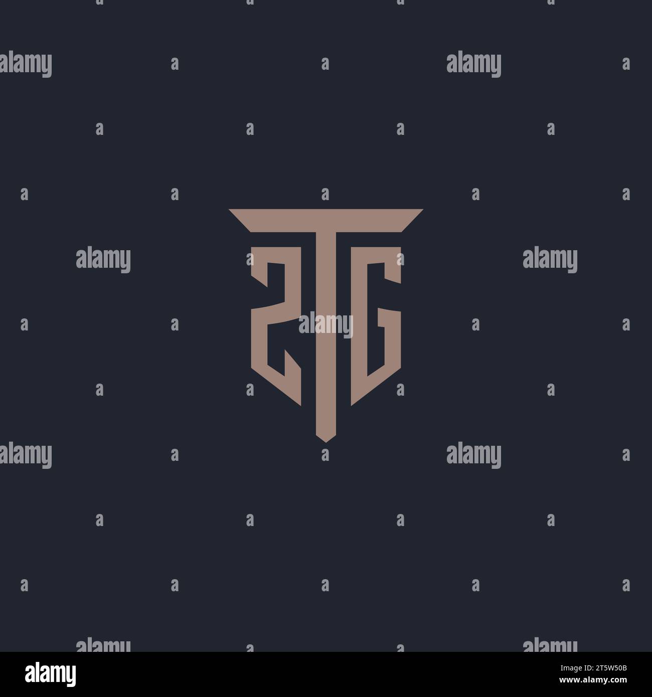 ZG initial logo monogram with pillar icon design vector Stock Vector ... ZG initial logo monogram with pillar icon design vector Stock Vector ...