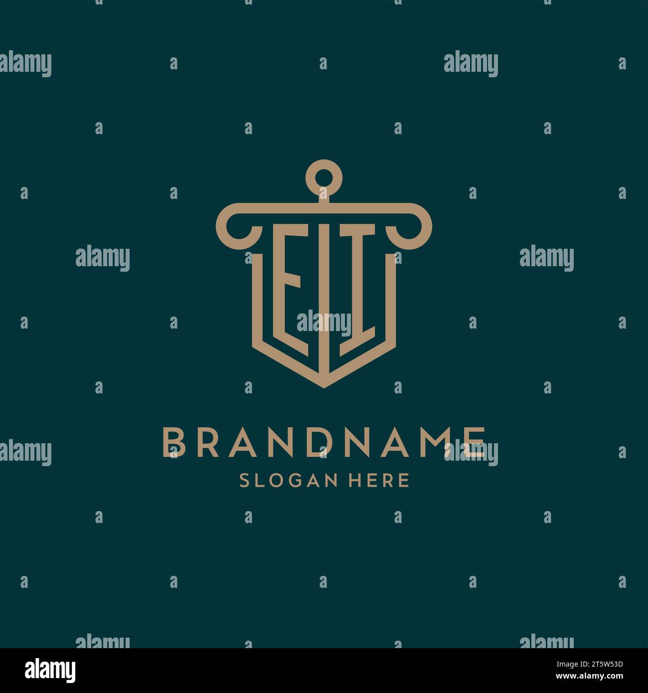 EI monogram initial logo design with shield and pillar shape design Stock Vector Image & Art - Alamy