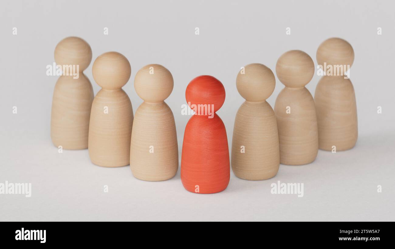 Leadership, business concept, leader teamwork and success.3D rendering ...
