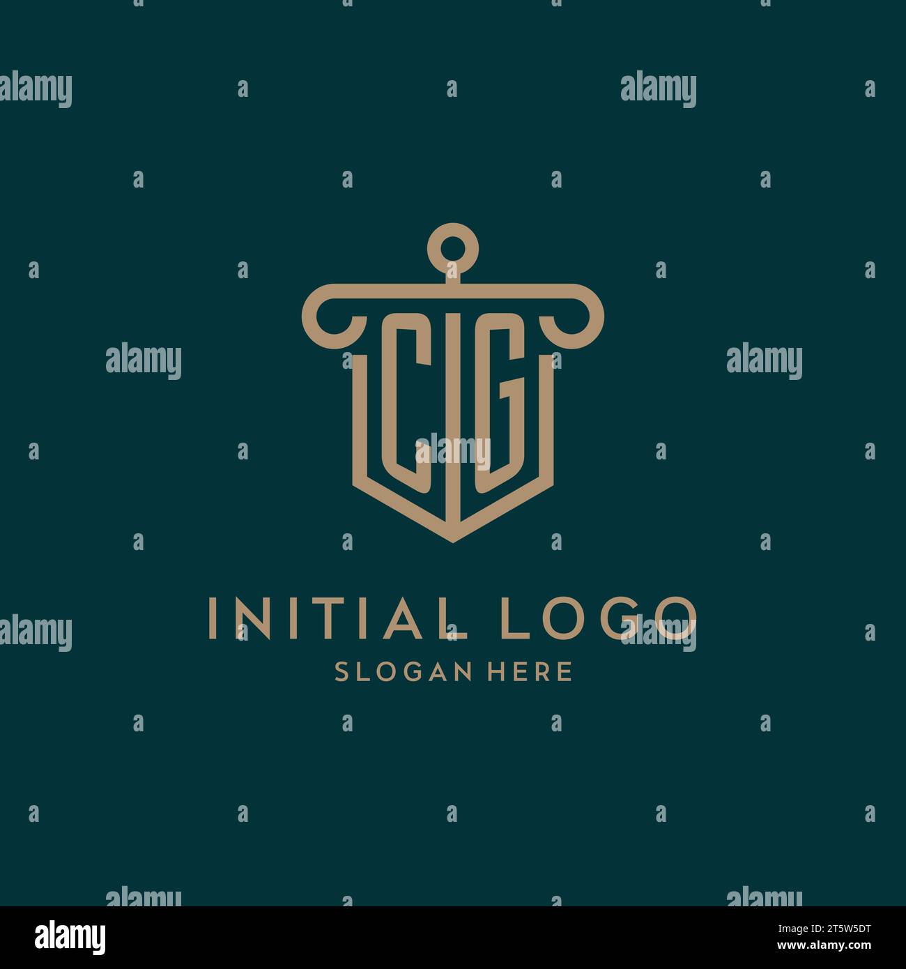 CG monogram initial logo design with shield and pillar shape design Stock Vector Image & Art - Alamy