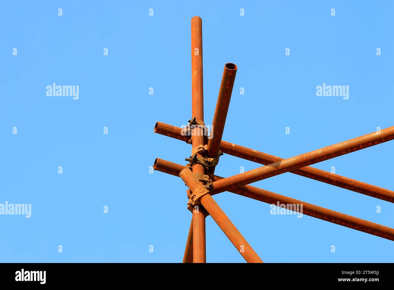 steel pipe scaffold, closeup of photo Stock Photo - Alamy