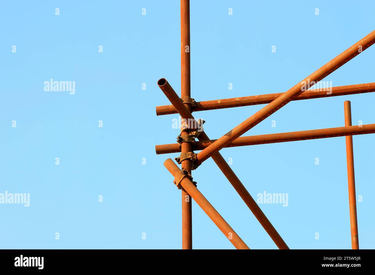 steel pipe scaffold, closeup of photo Stock Photo - Alamy