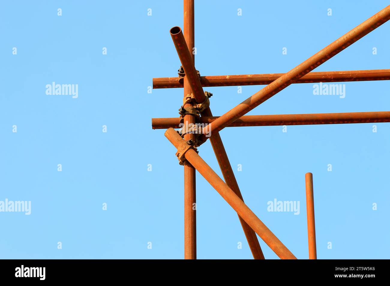steel pipe scaffold, closeup of photo Stock Photo - Alamy
