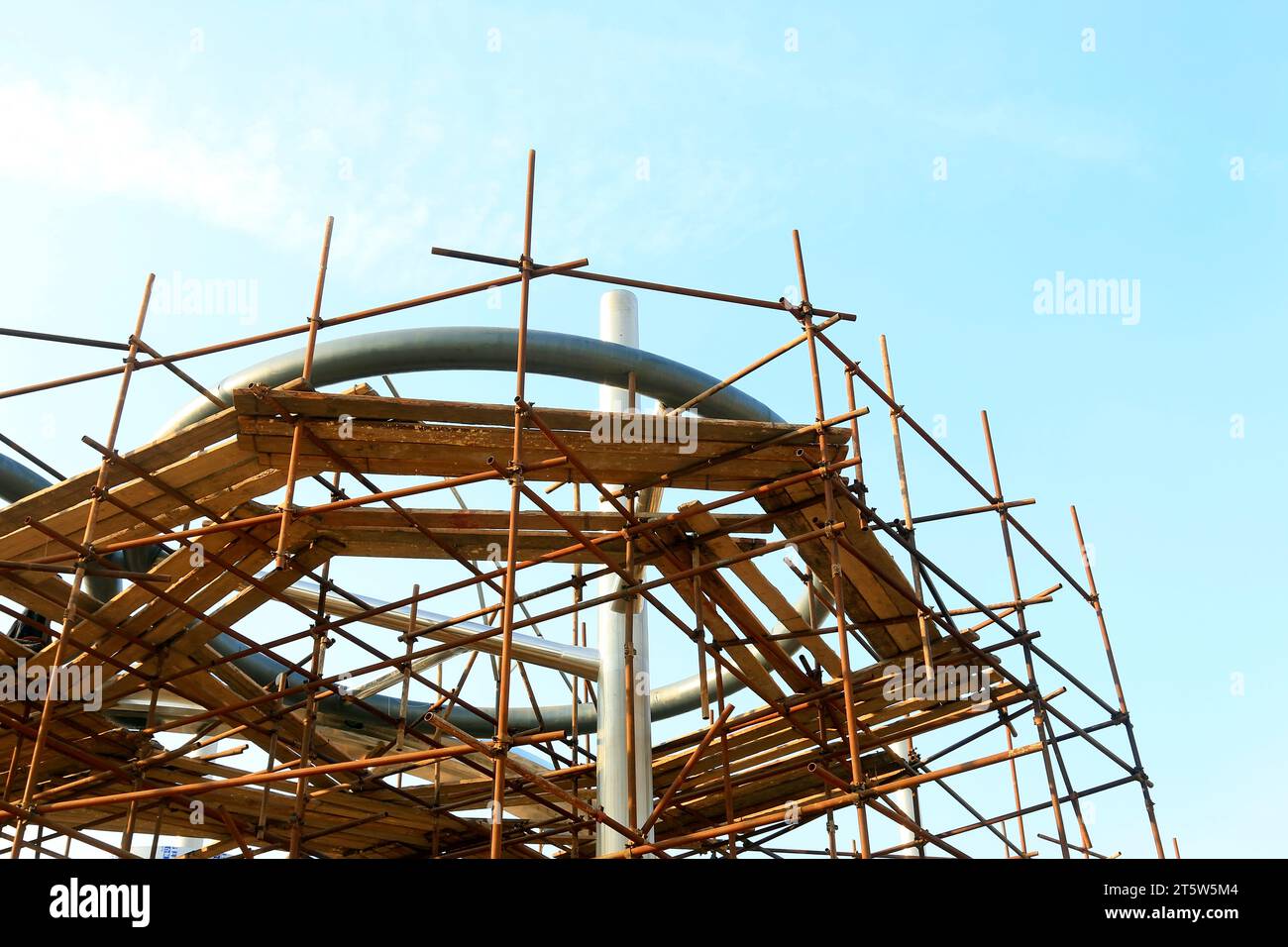 steel pipe scaffold, closeup of photo Stock Photo - Alamy