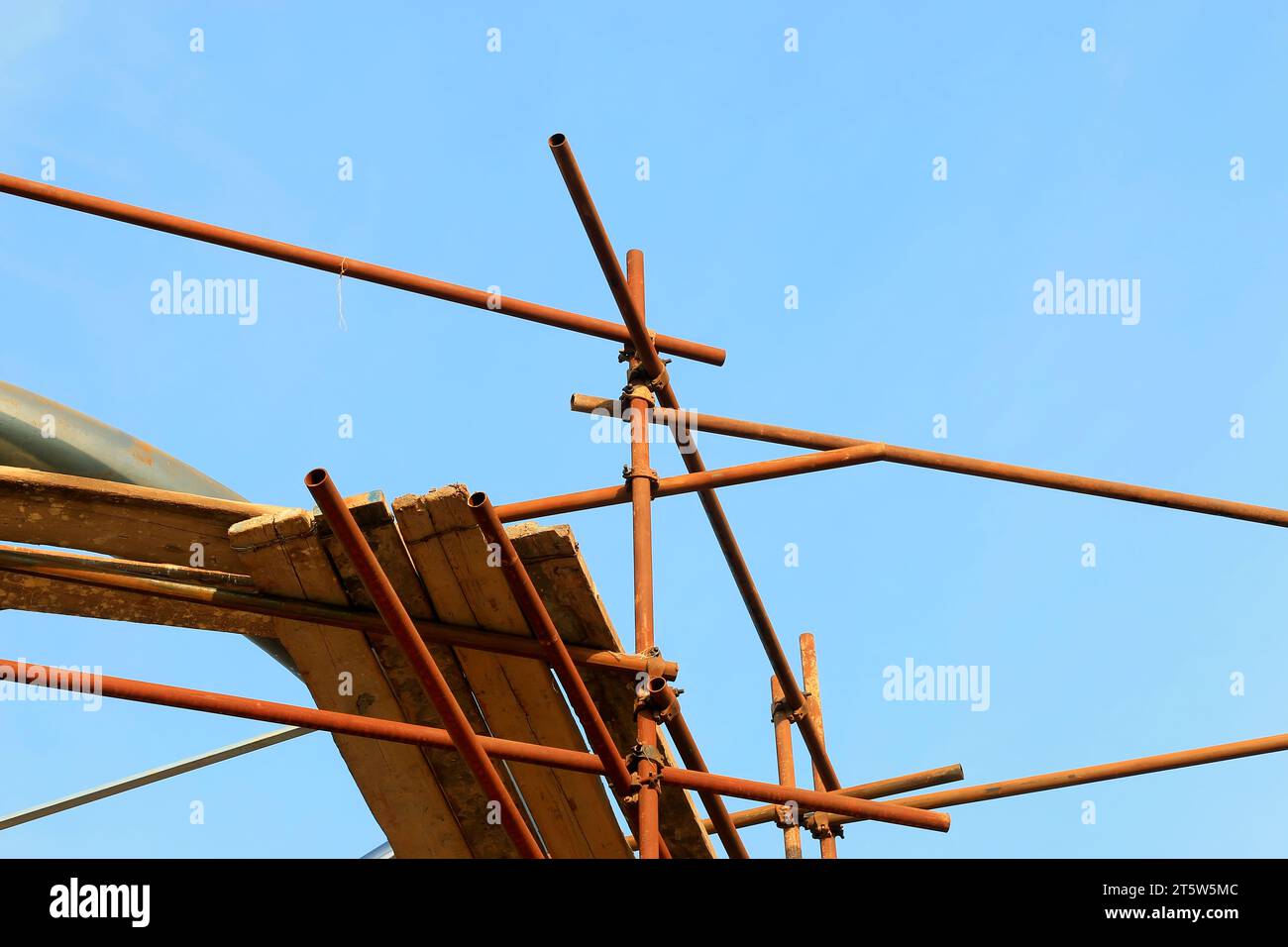 steel pipe scaffold, closeup of photo Stock Photo - Alamy