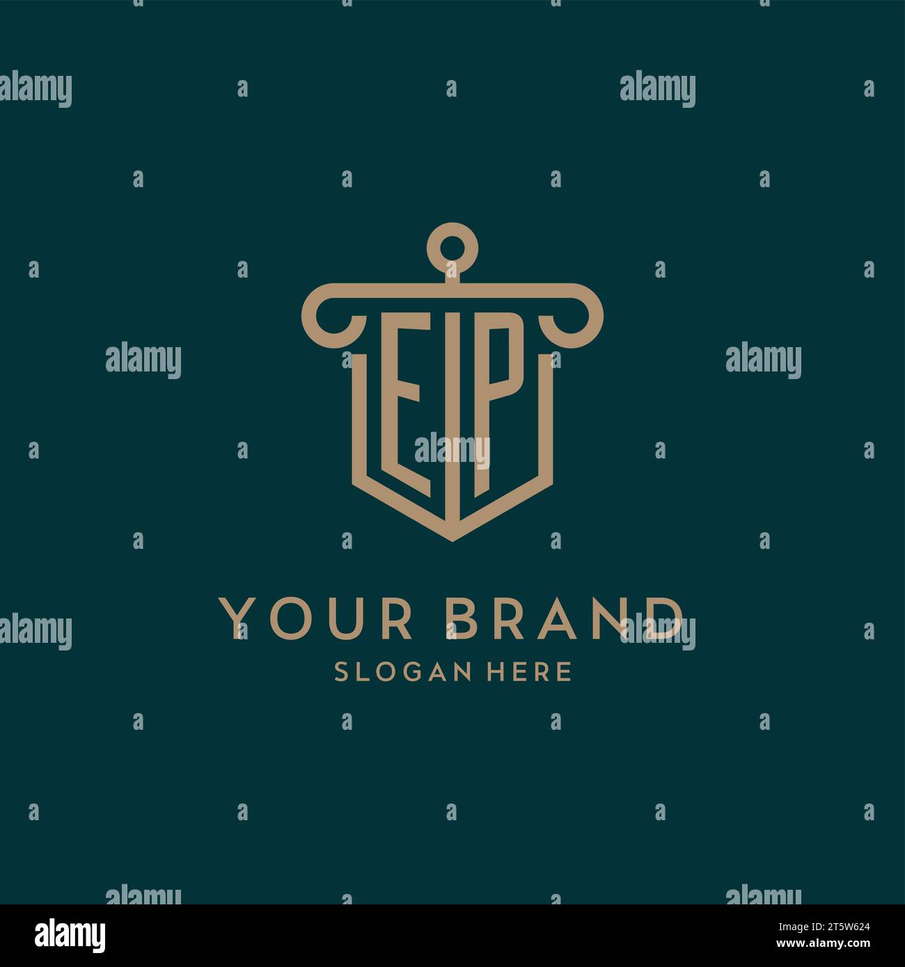 EP monogram initial logo design with shield and pillar shape design Stock Vector Image & Art - Alamy