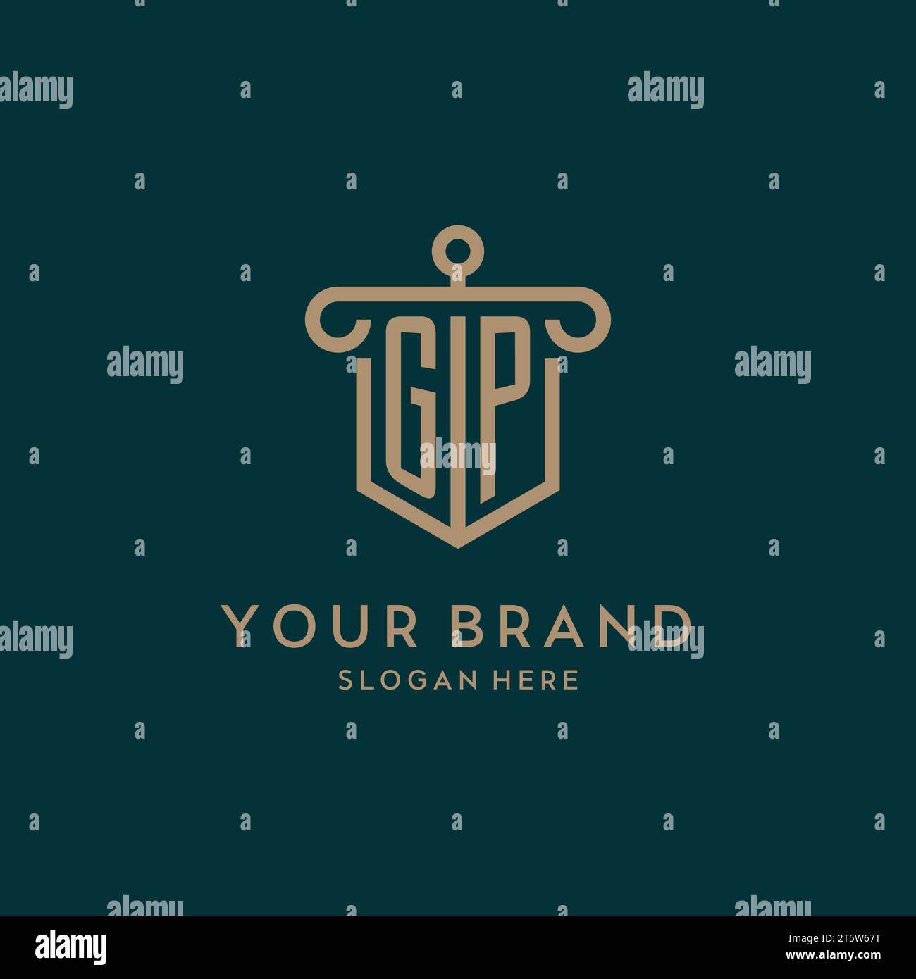 GP monogram initial logo design with shield and pillar shape design Stock Vector Image & Art - Alamy