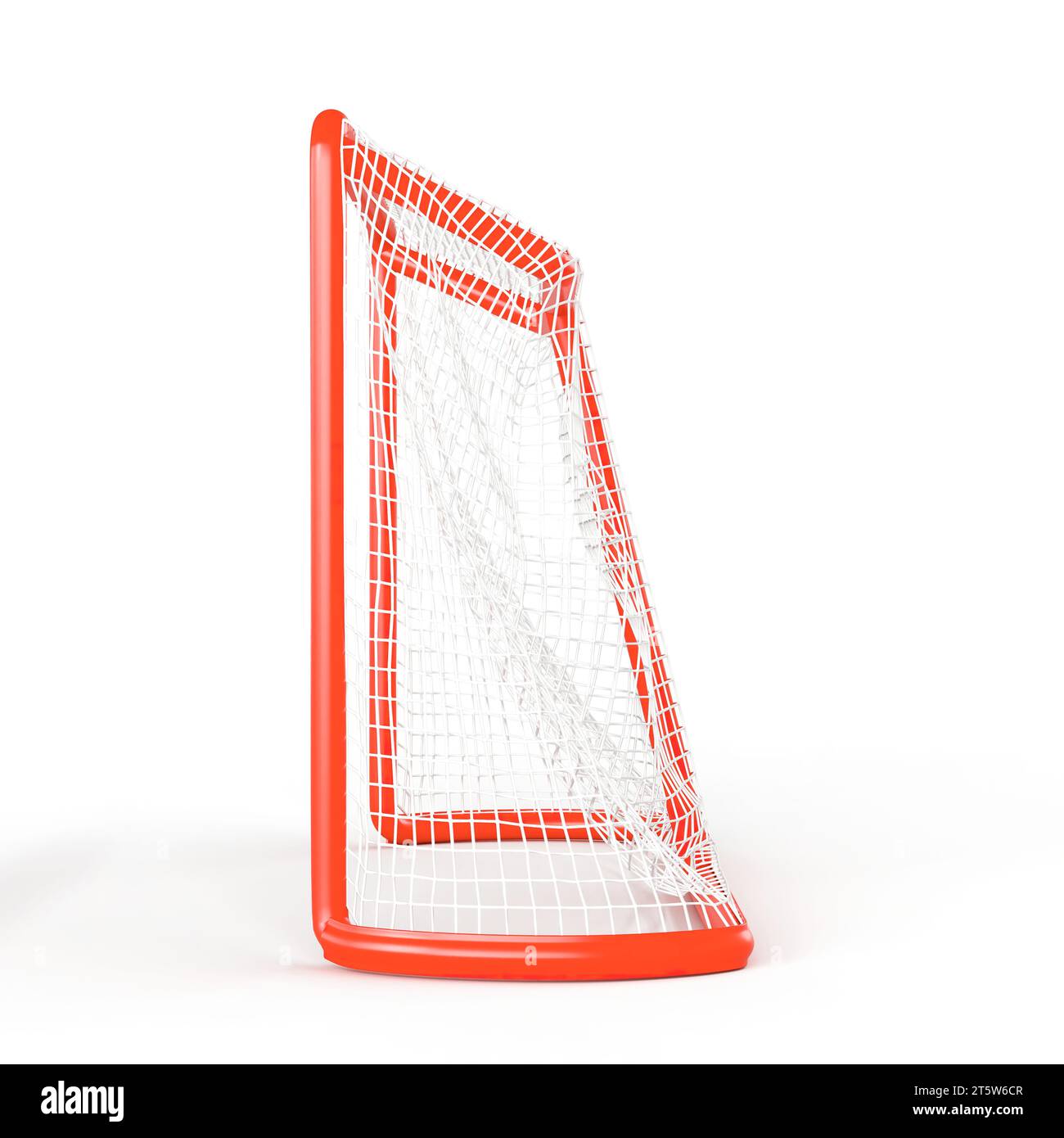 A 3D illustration of a red goal with net on a white background Stock ...