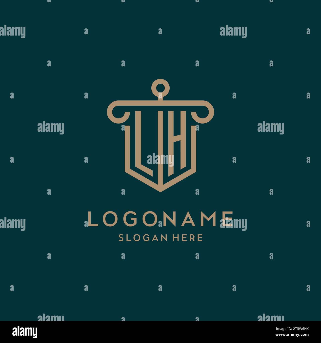 LH monogram initial logo design with shield and pillar shape design Stock Vector Image & Art - Alamy