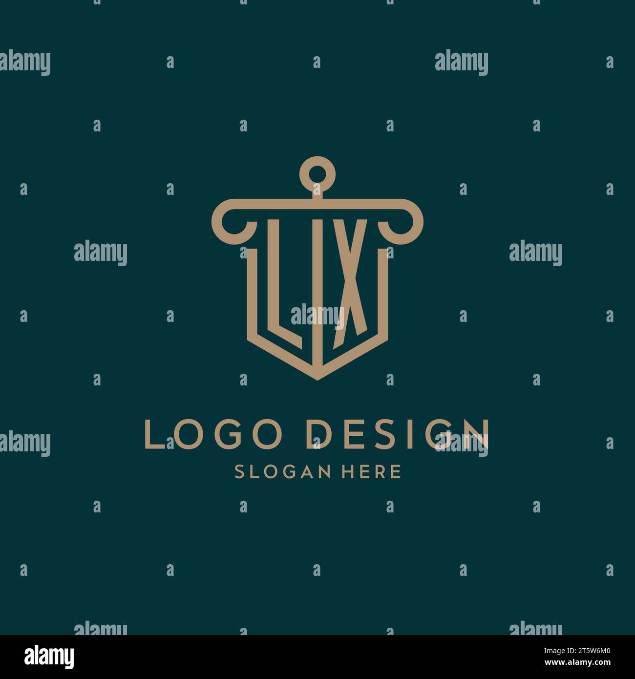 LX monogram initial logo design with shield and pillar shape design Stock Vector Image & Art - Alamy