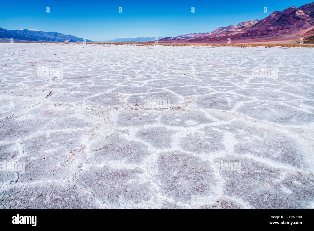 Salt deposits in Badwater Basin in Death Valley National Park in ...
