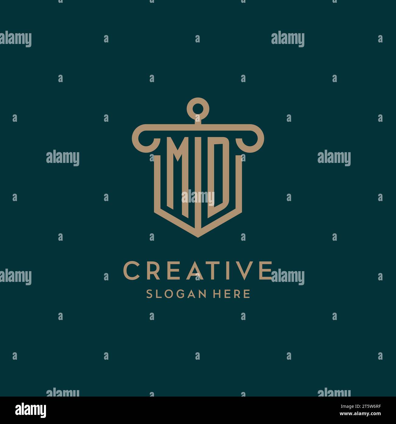MD monogram initial logo design with shield and pillar shape design ... MD monogram initial logo design with shield and pillar shape design ...