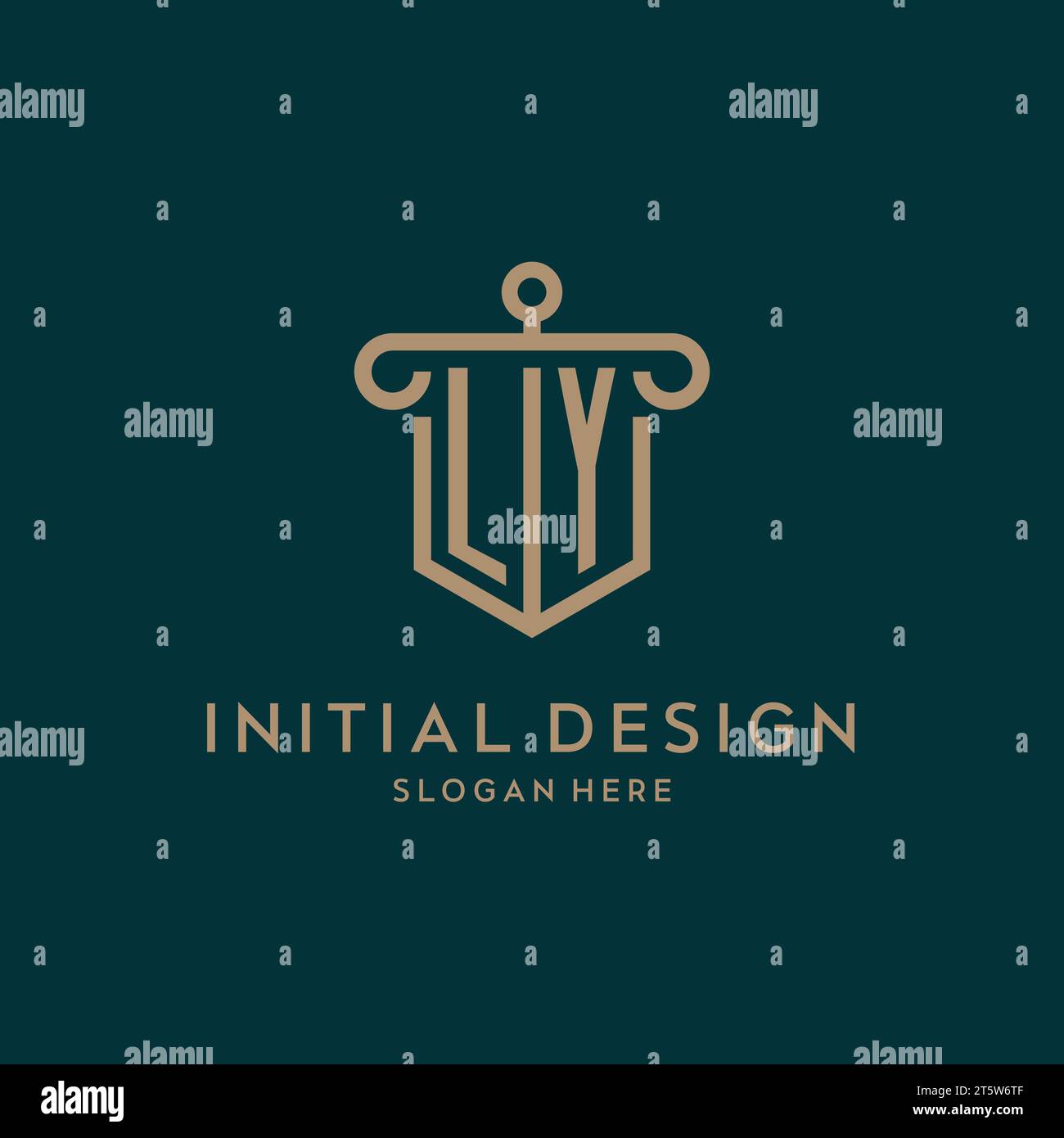 LY monogram initial logo design with shield and pillar shape design Stock Vector Image & Art - Alamy
