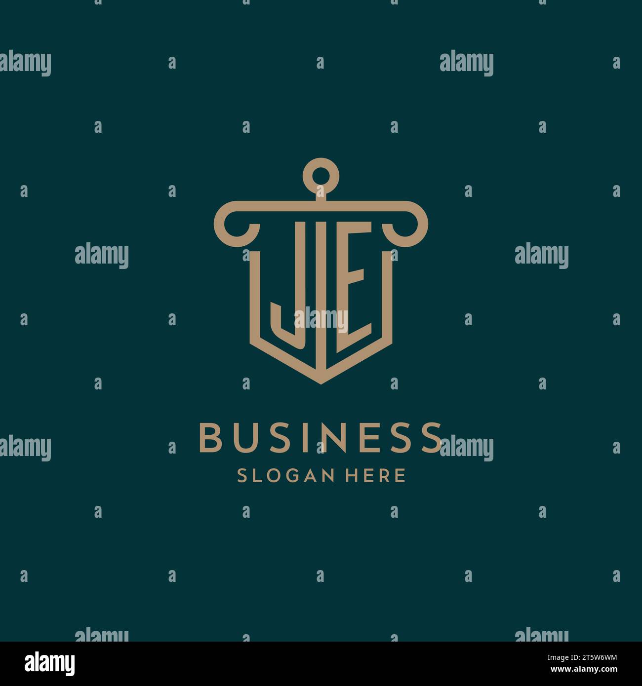 JE monogram initial logo design with shield and pillar shape design Stock Vector Image & Art - Alamy