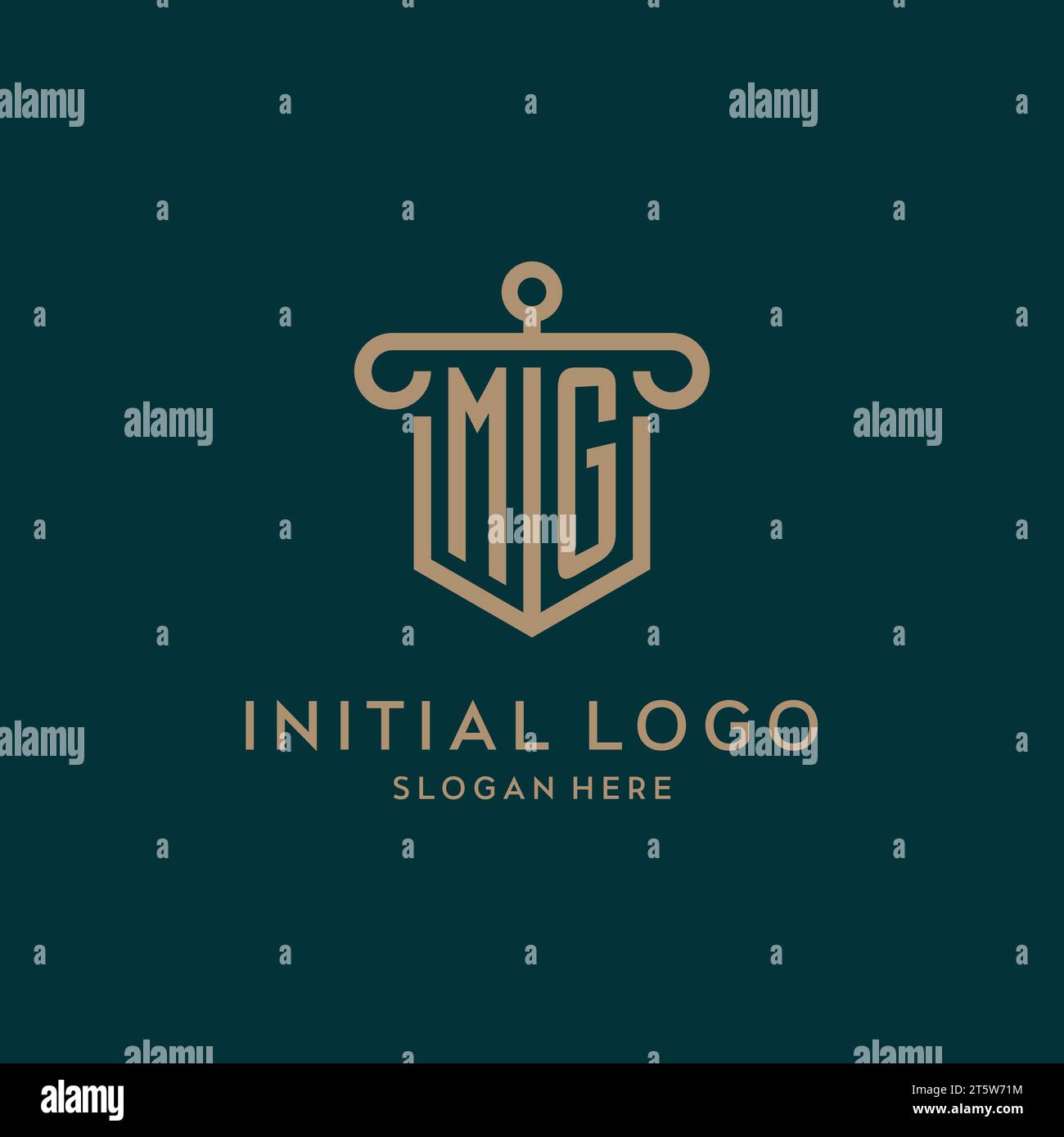 MG monogram initial logo design with shield and pillar shape design Stock Vector Image & Art - Alamy