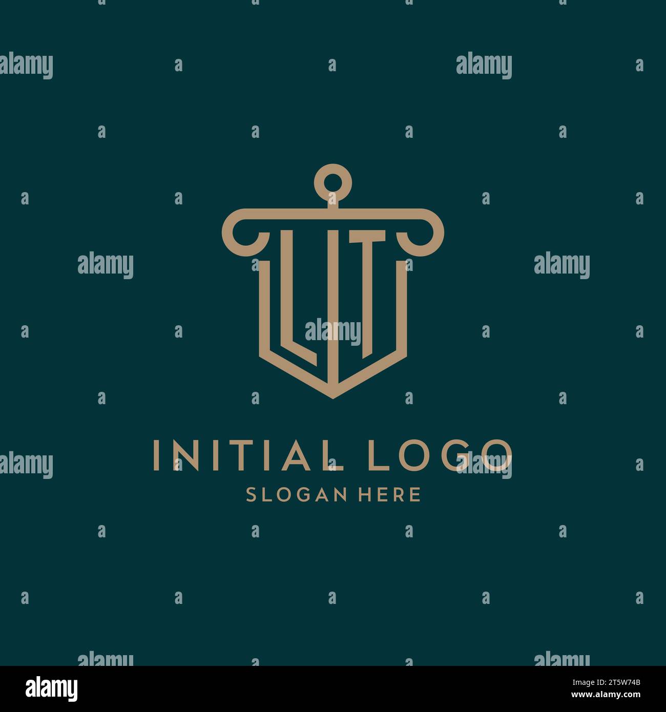 LT monogram initial logo design with shield and pillar shape design Stock Vector Image & Art - Alamy