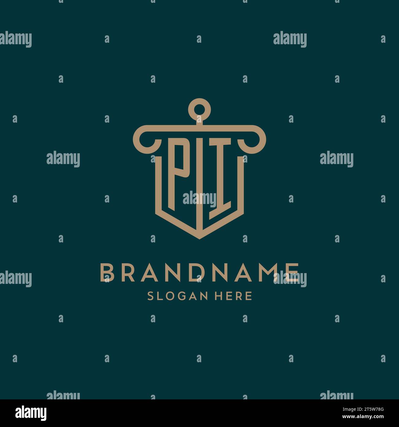 PI monogram initial logo design with shield and pillar shape design Stock Vector Image & Art - Alamy