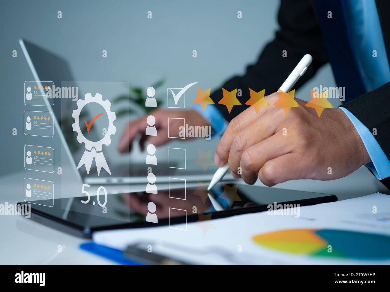 Customer satisfaction survey concept, online service experience ...