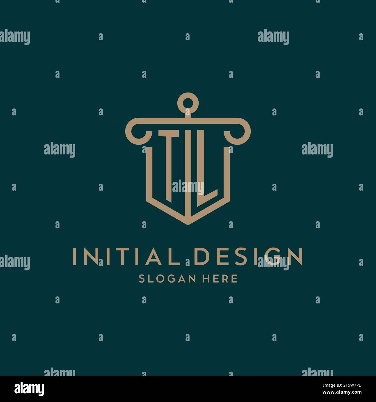 TL monogram initial logo design with shield and pillar shape design ...