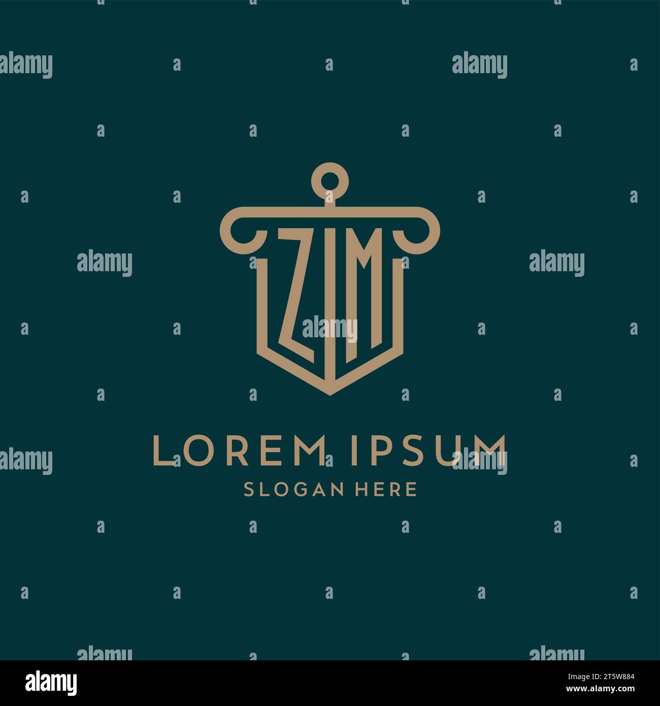 ZM monogram initial logo design with shield and pillar shape design Stock Vector Image & Art - Alamy