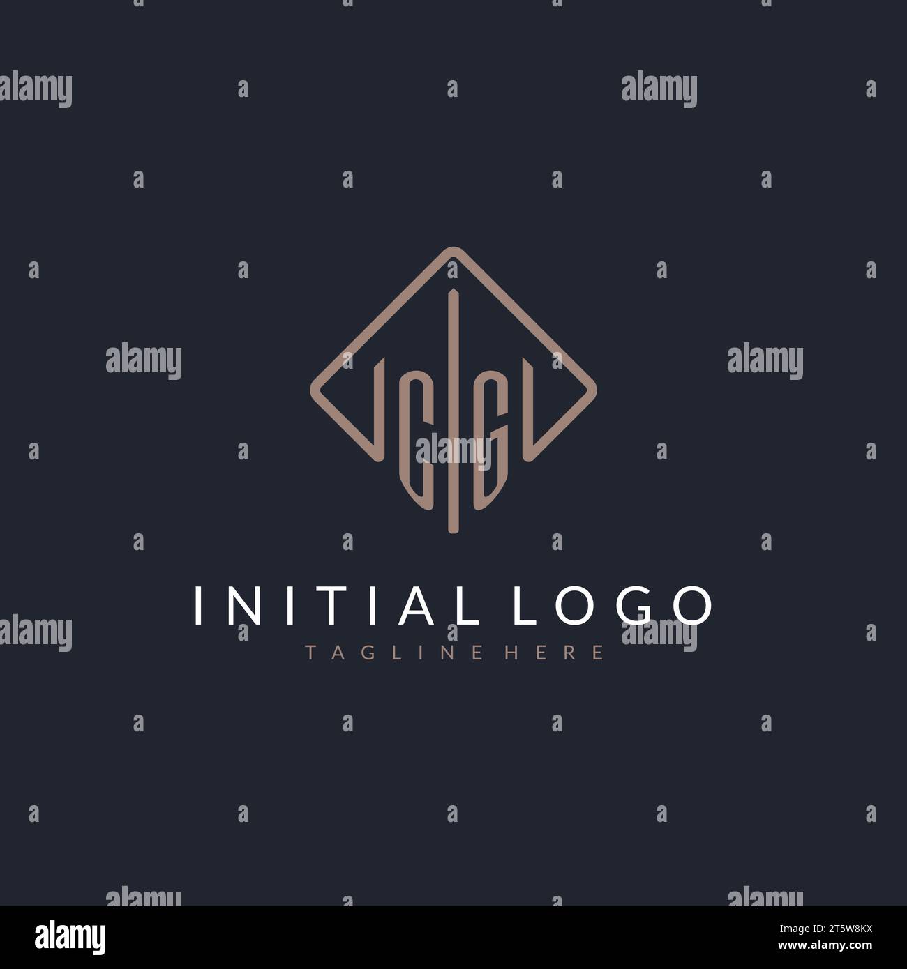 CG initial logo with curved rectangle style design ideas Stock Vector ...