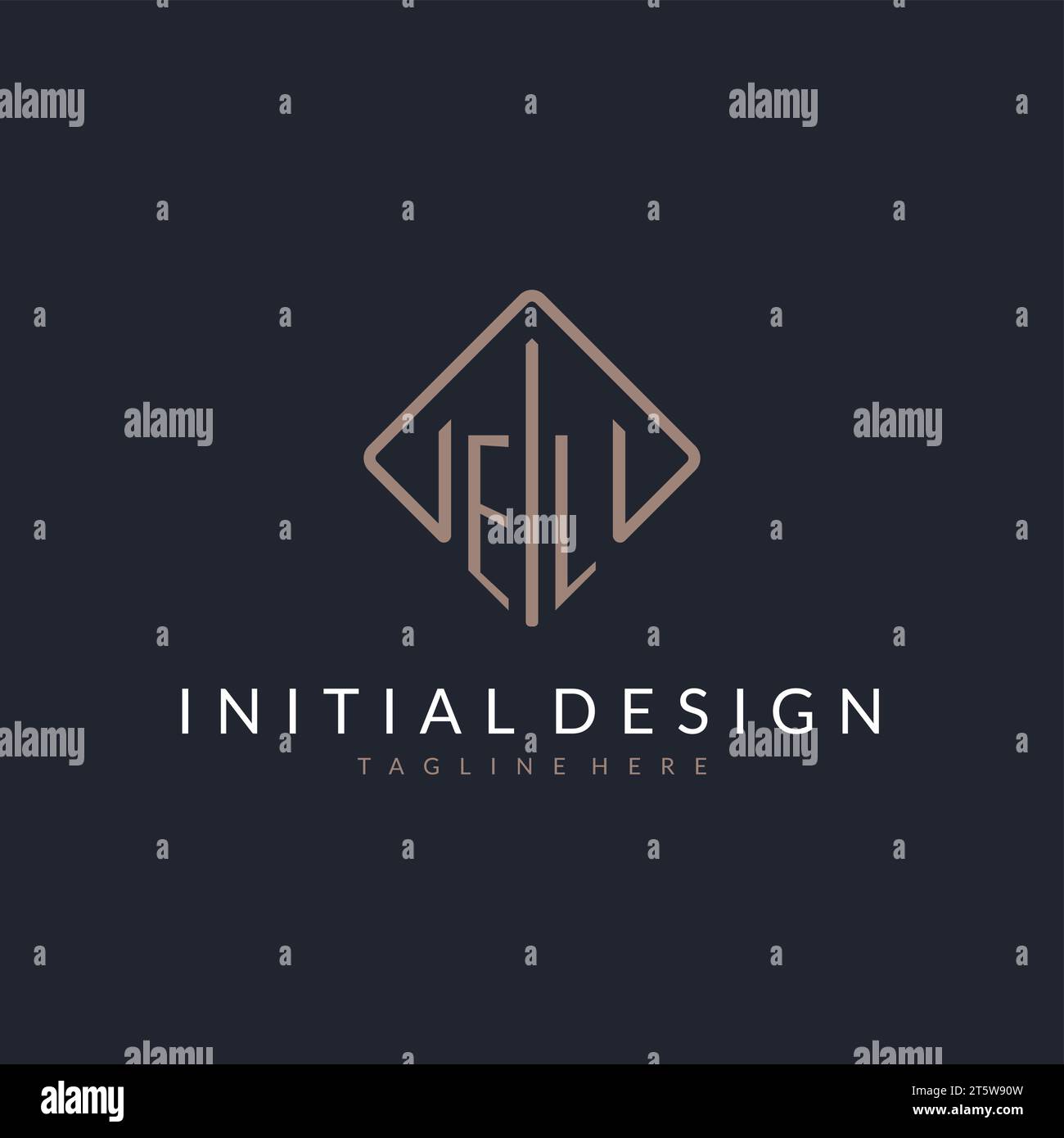 EL initial logo with curved rectangle style design ideas Stock Vector ...