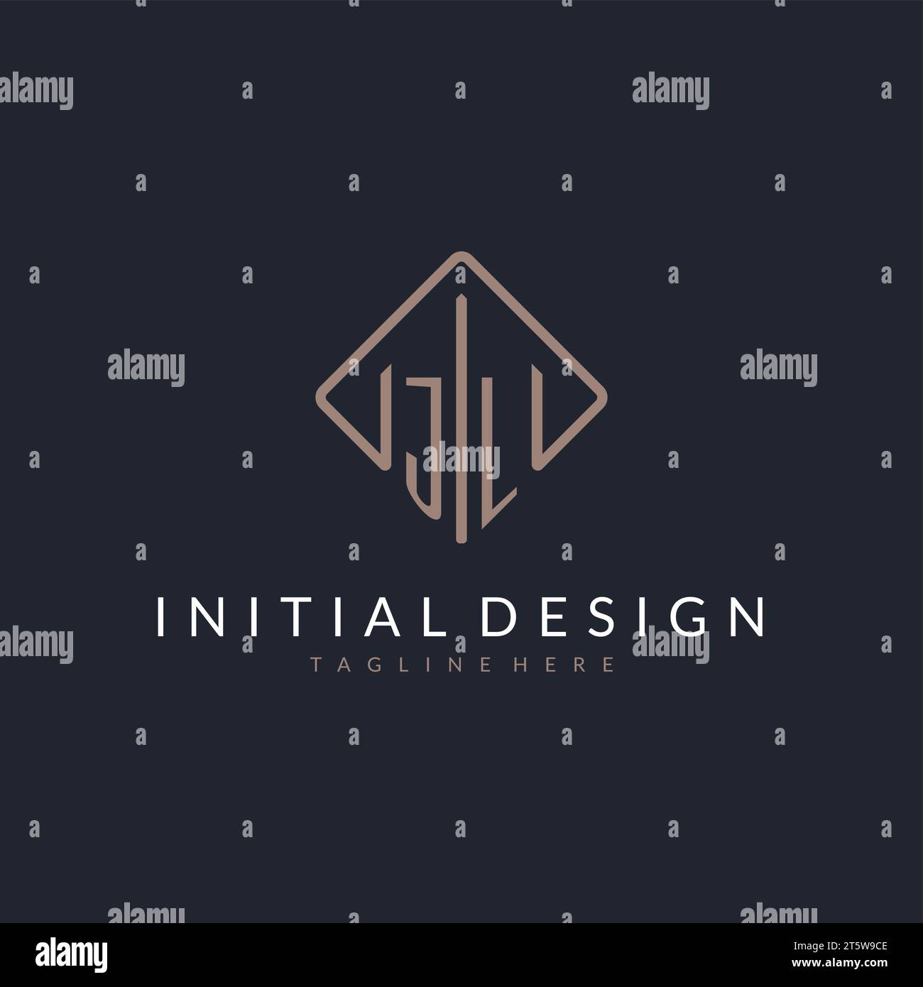 JL initial logo with curved rectangle style design ideas Stock Vector ...