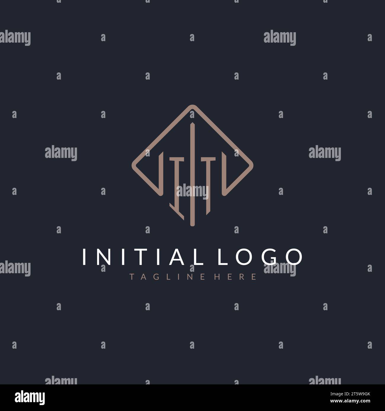 IT initial logo with curved rectangle style design ideas Stock Vector ...