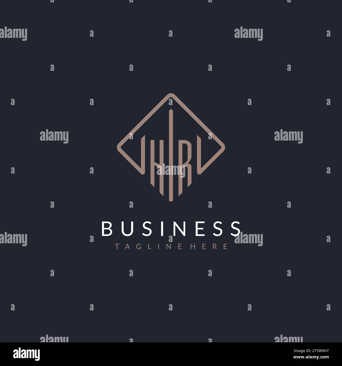 HR initial logo with curved rectangle style design ideas Stock Vector ...