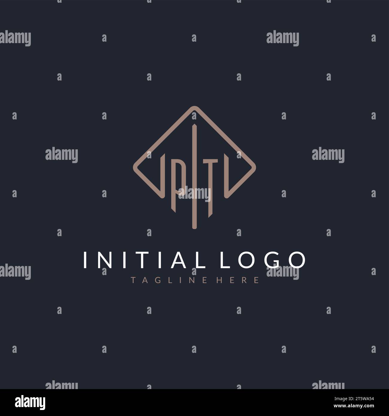 PT initial logo with curved rectangle style design ideas Stock Vector ...