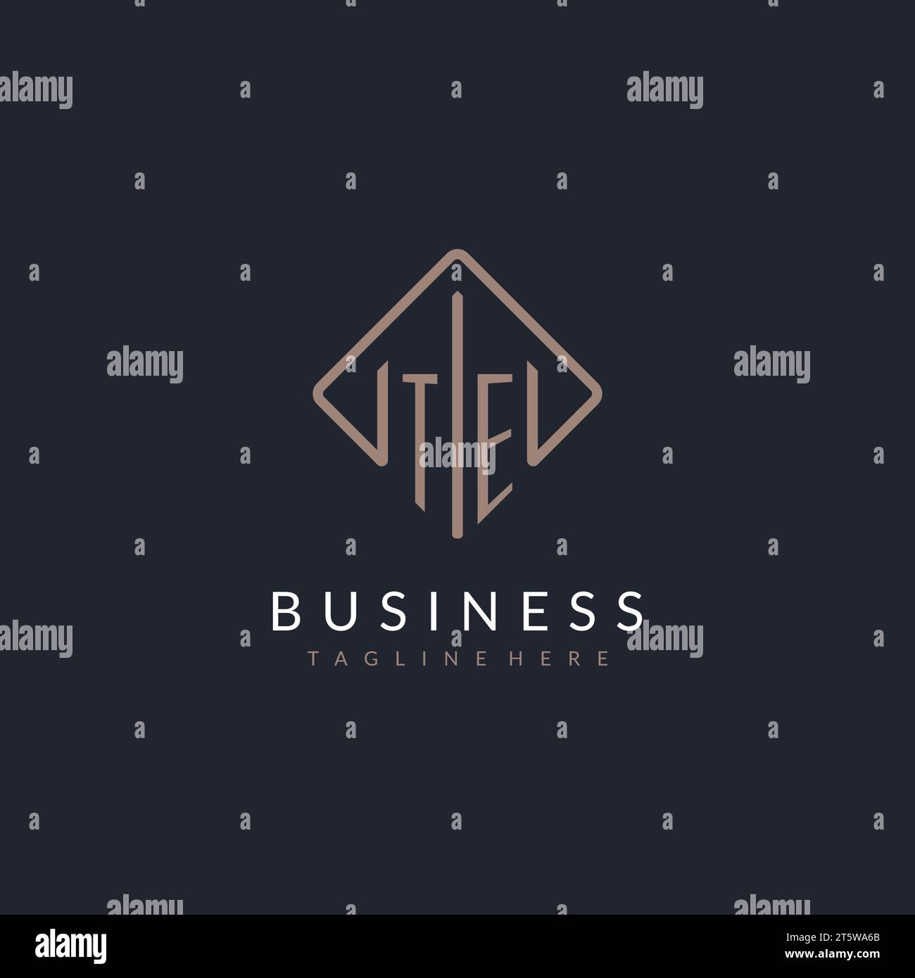 TE initial logo with curved rectangle style design ideas Stock Vector ...