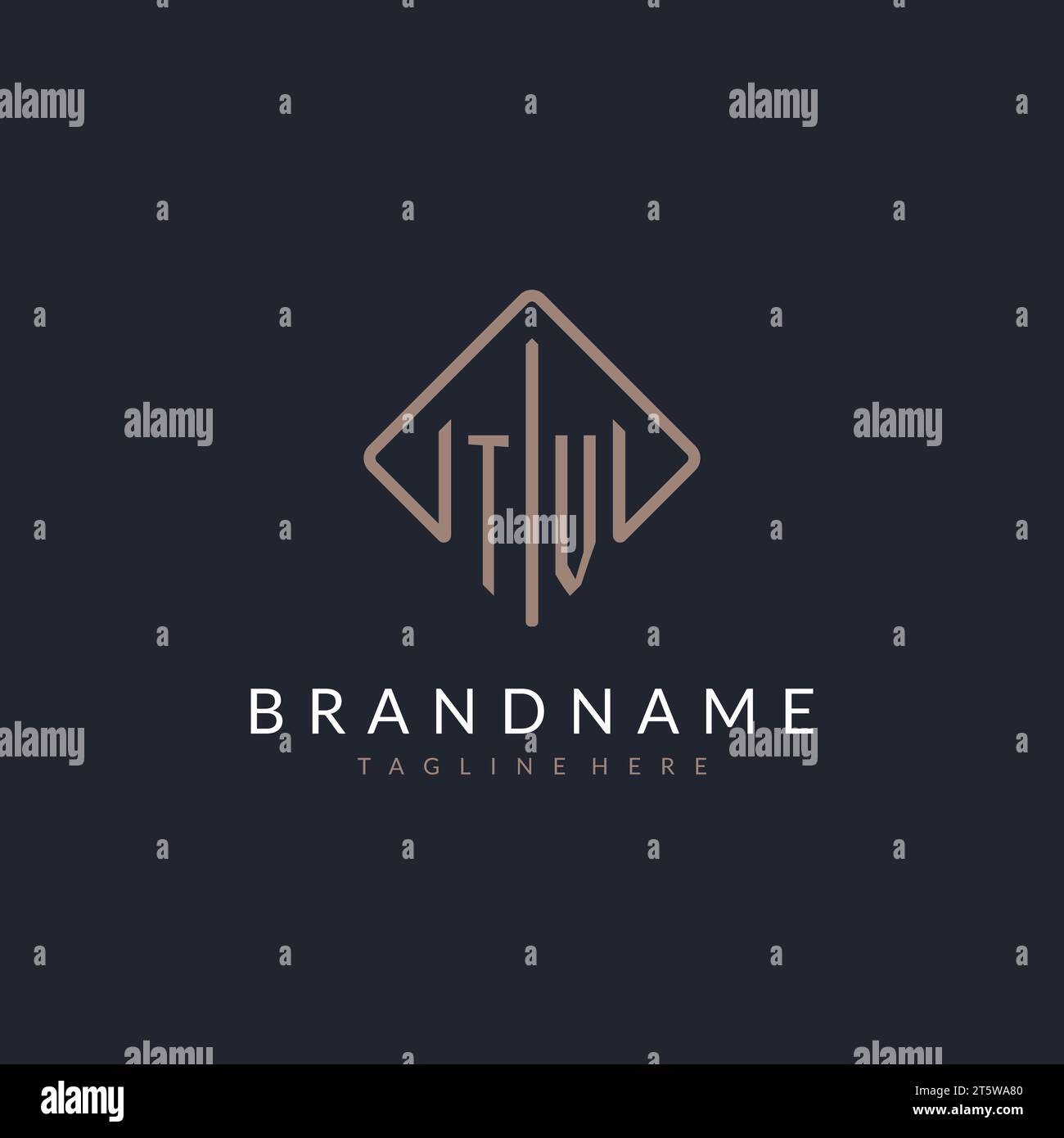 TV initial logo with curved rectangle style design ideas Stock Vector ...