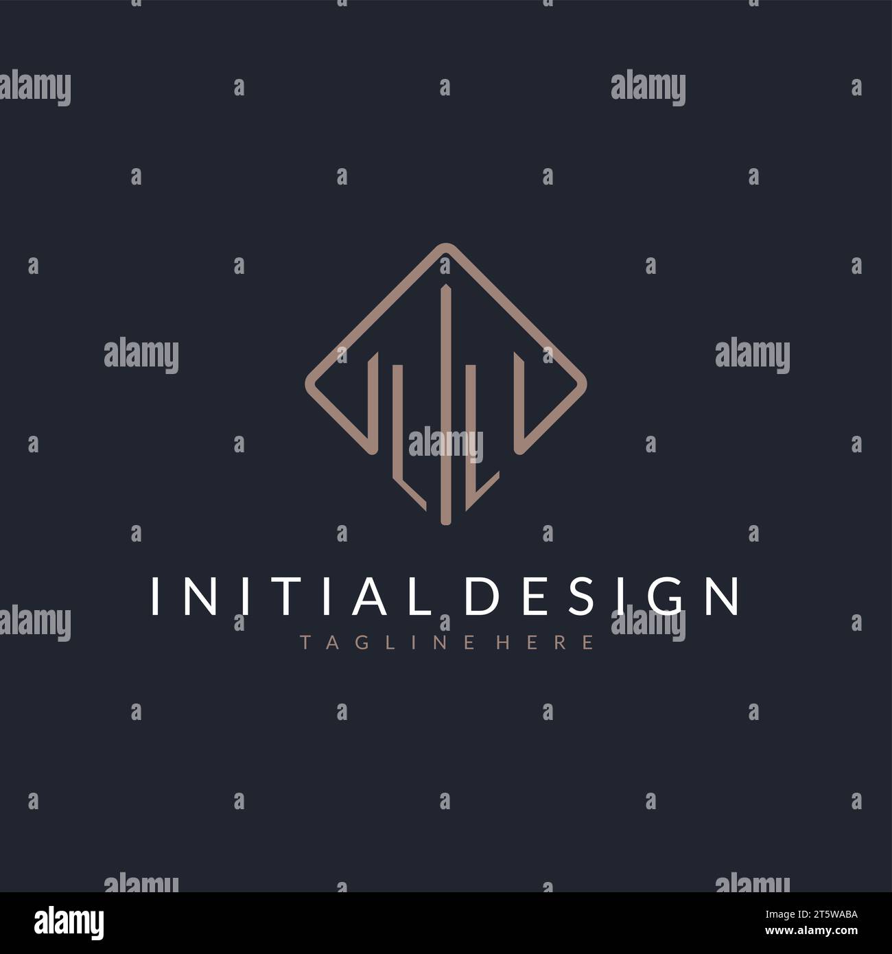 LL initial logo with curved rectangle style design ideas Stock Vector ...