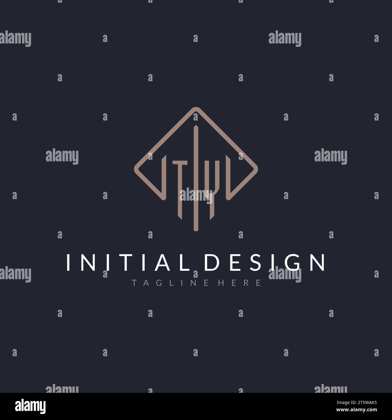 TY initial logo with curved rectangle style design ideas Stock Vector ...