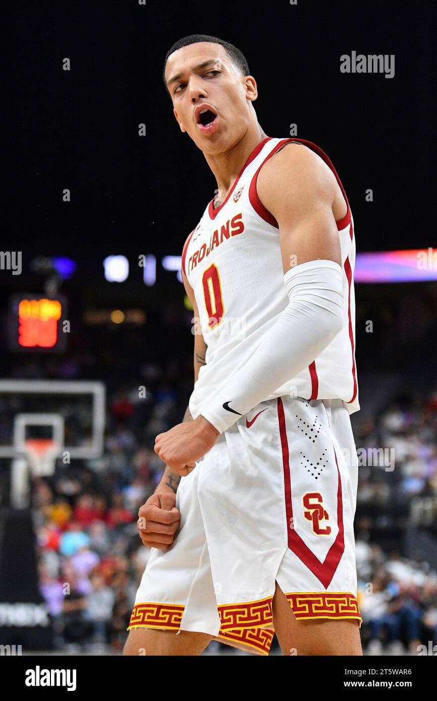 LAS VEGAS, NV - NOVEMBER 06: USC Trojans guard Kobe Johnson (0 ...