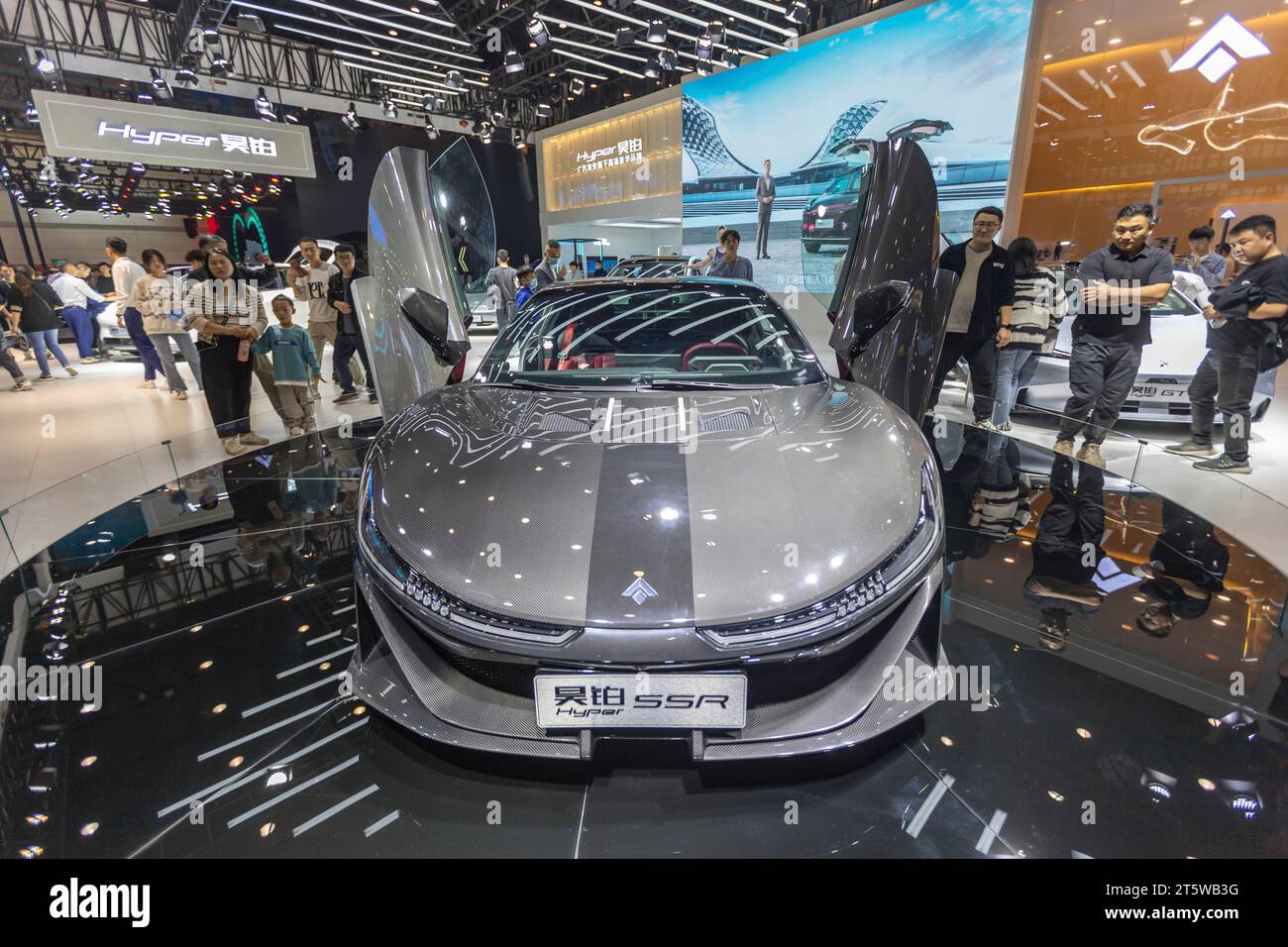 A view of Hyper SSR electric supercar made by the Chinese carmaker GAC ...