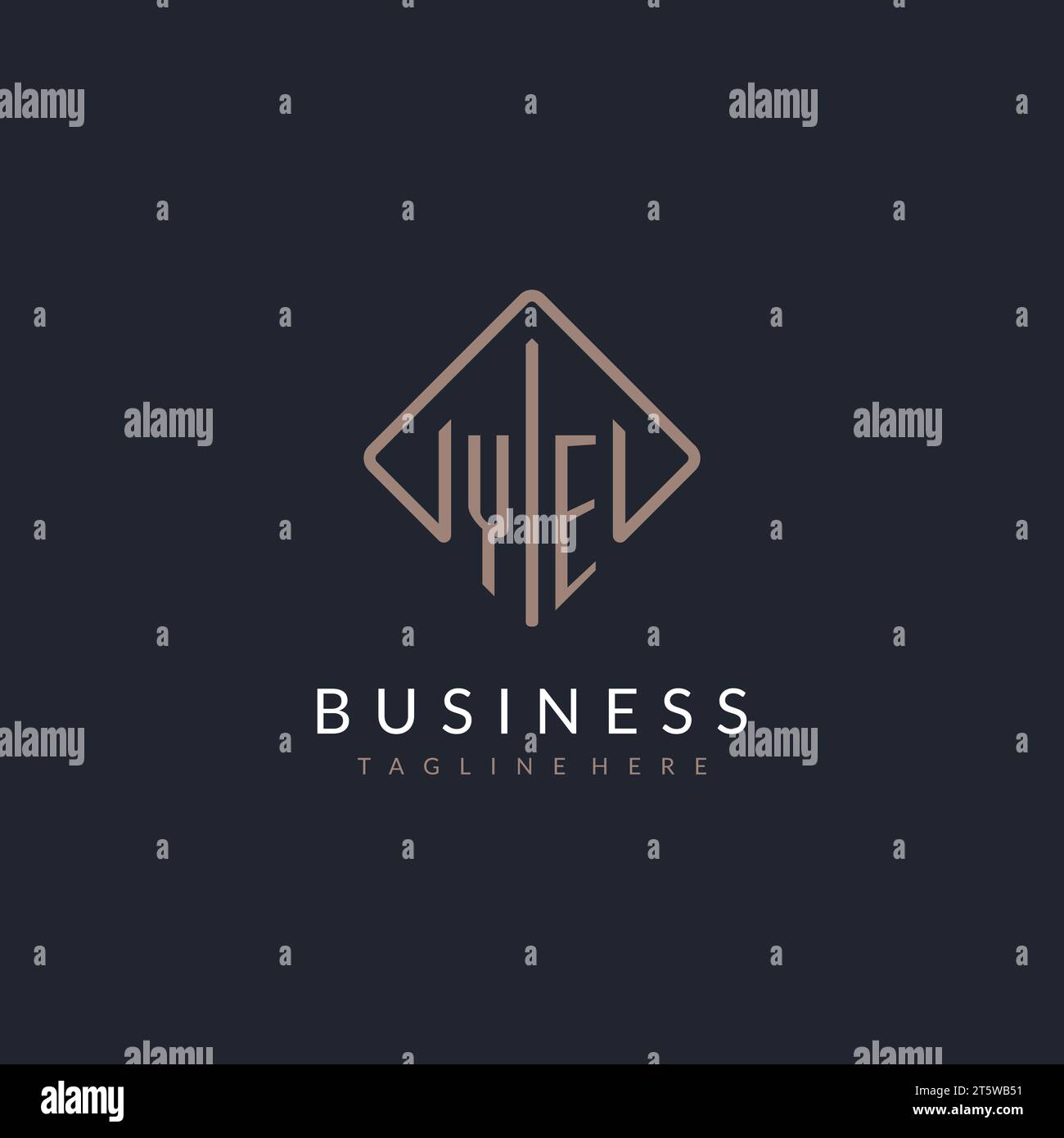 YE initial logo with curved rectangle style design ideas Stock Vector ...